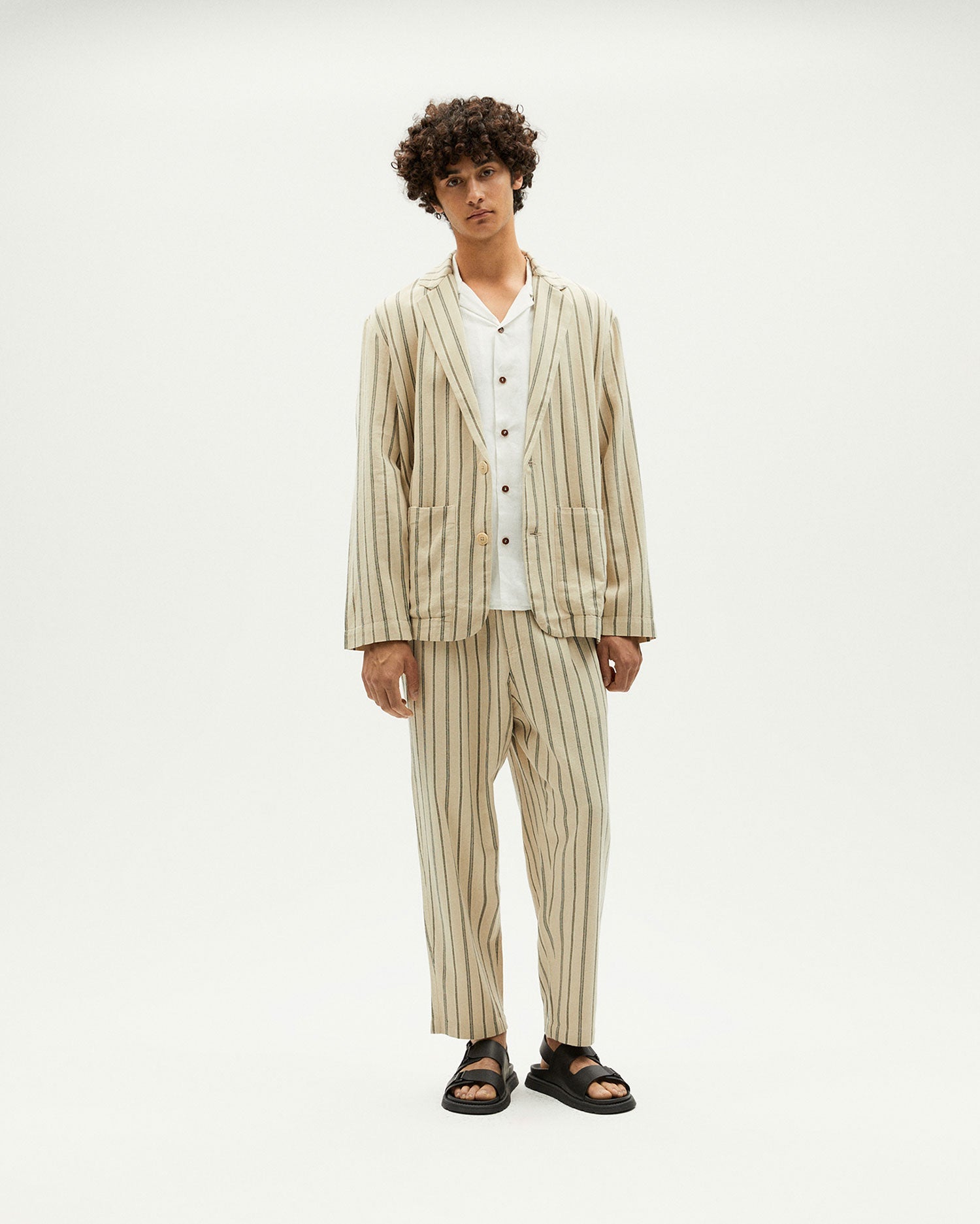Astor gray striped jacket – THINKING MU APAC