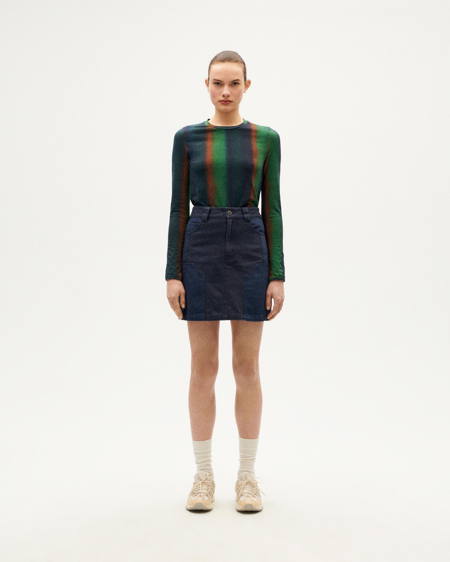 Sustainable Neel blue skirt for women | Thinking Mu – THINKING MU APAC