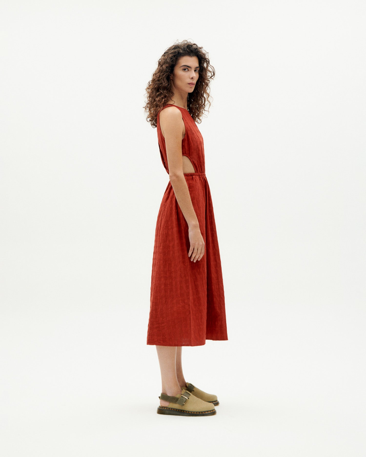 Kin cut out red checkered dress – THINKING MU APAC